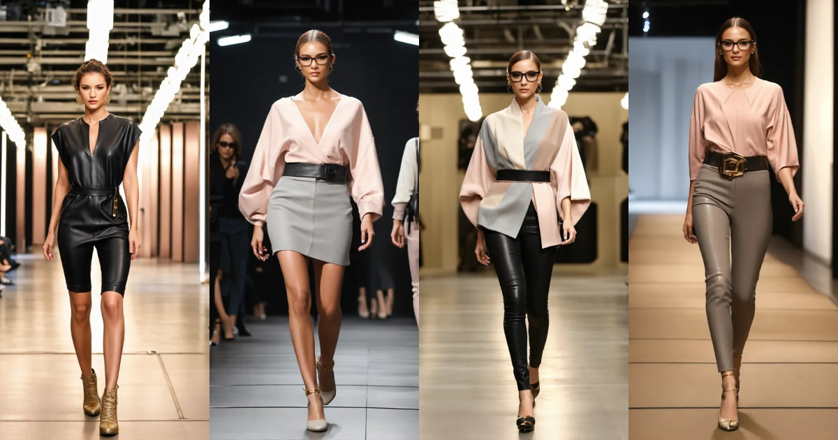 Lexica - 3d realistic photo of female nerd walking runway during ...