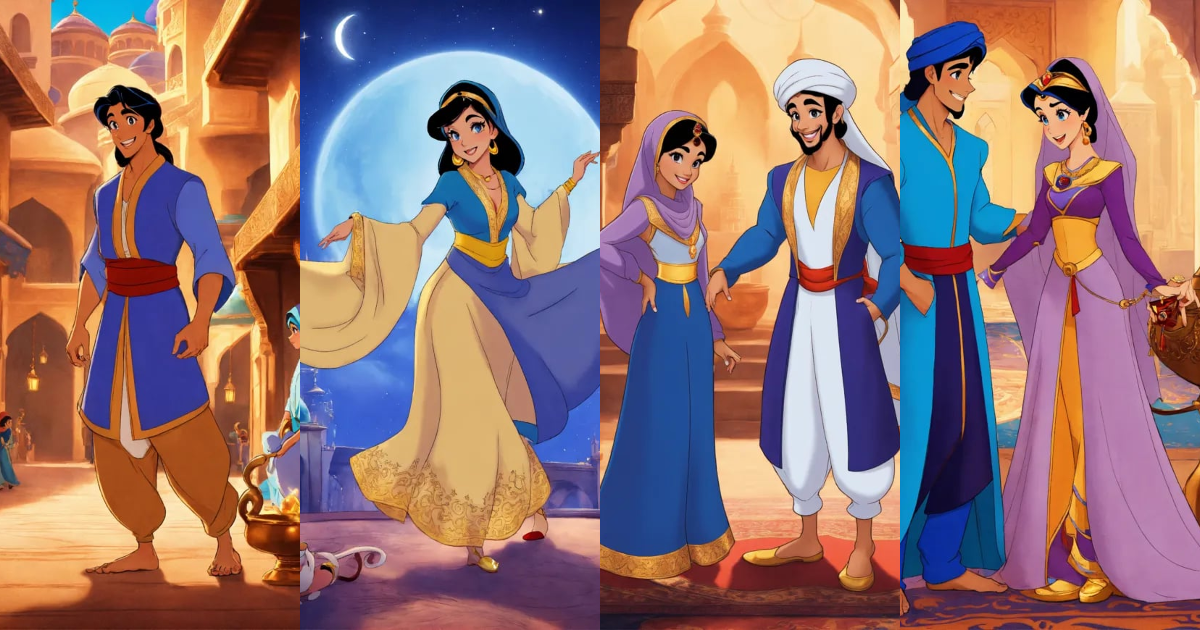 Lexica - Disney aladdin charcter cartoon ,muslim clothing