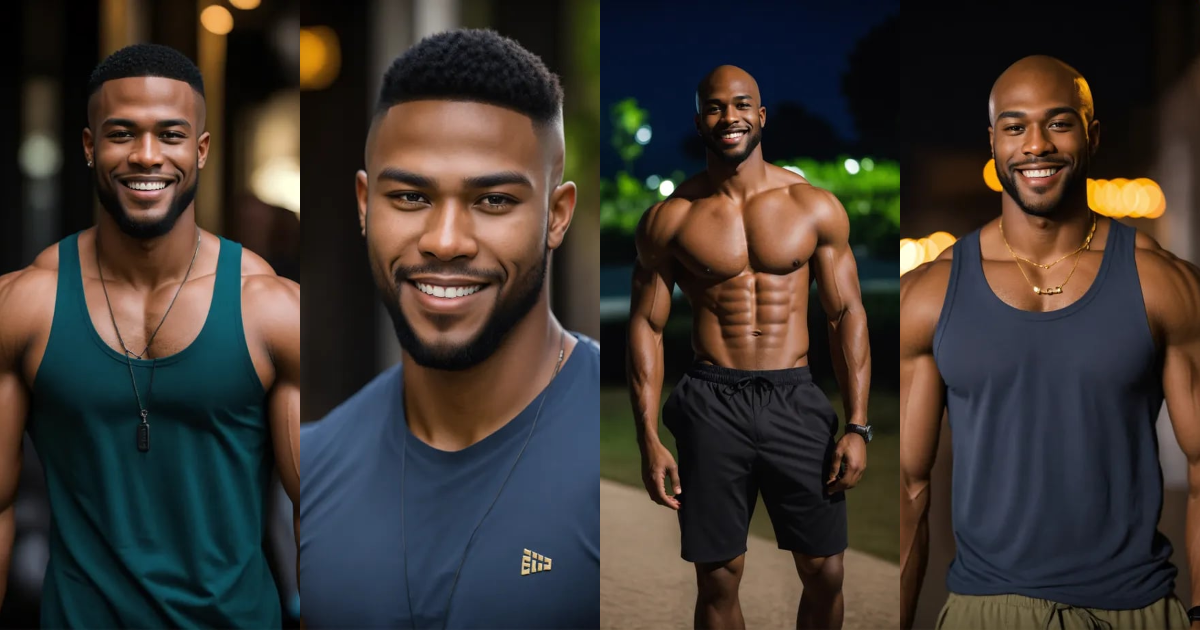 Lexica - Photo portrait of a handsome 26-year-old black man, flawless ...