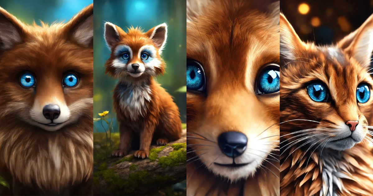 Lexica - Beautiful little furry brown creature with blue eyes perfect ...