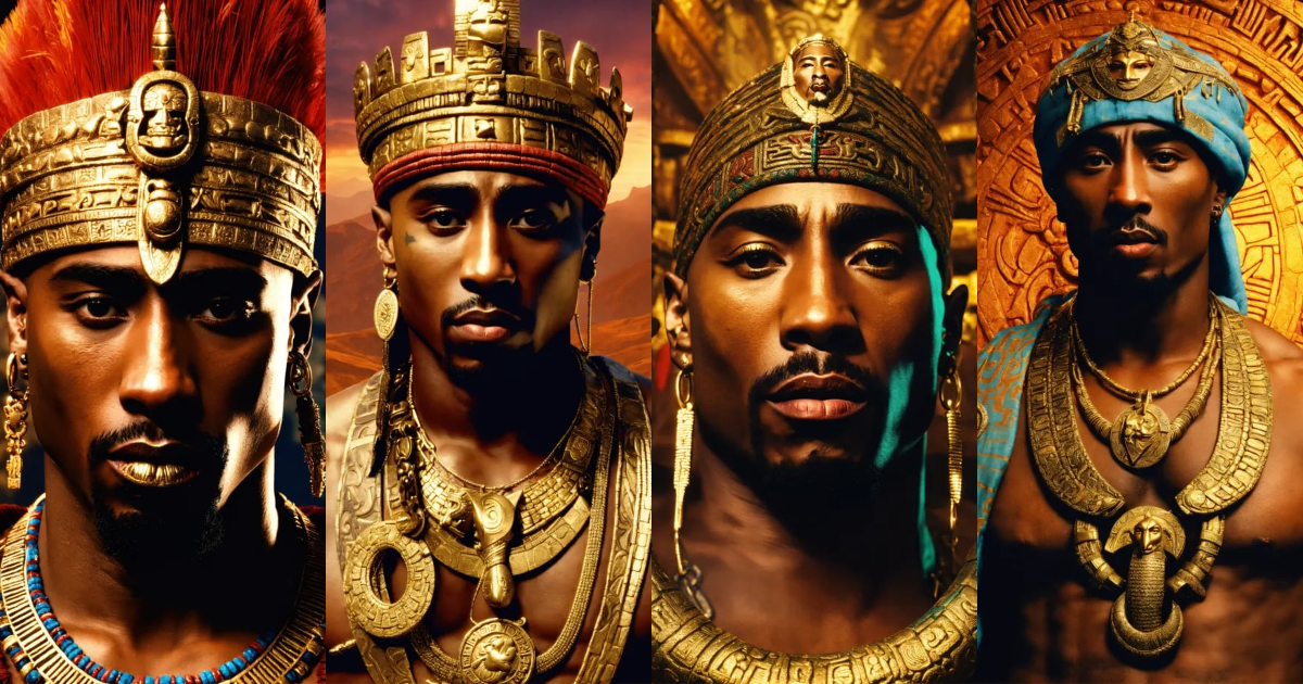 Lexica - Tupac Shakur as a Powerful Ancient Inca King. 8k unreal render ...