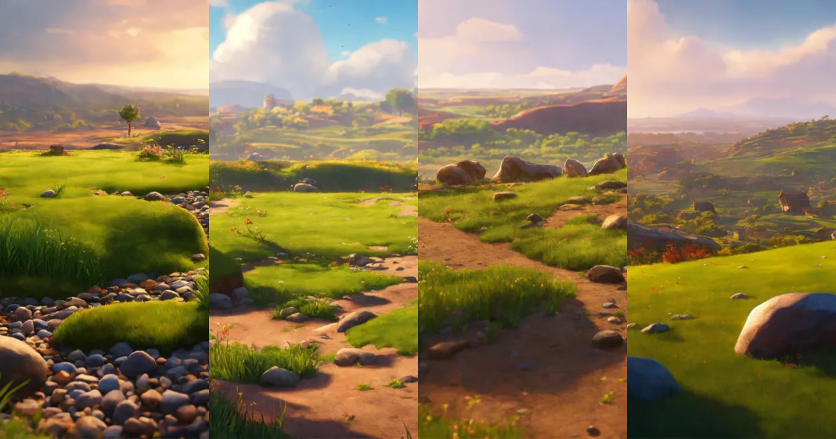 Lexica - A poor land fill with grass, a few small rocks on the ground ...