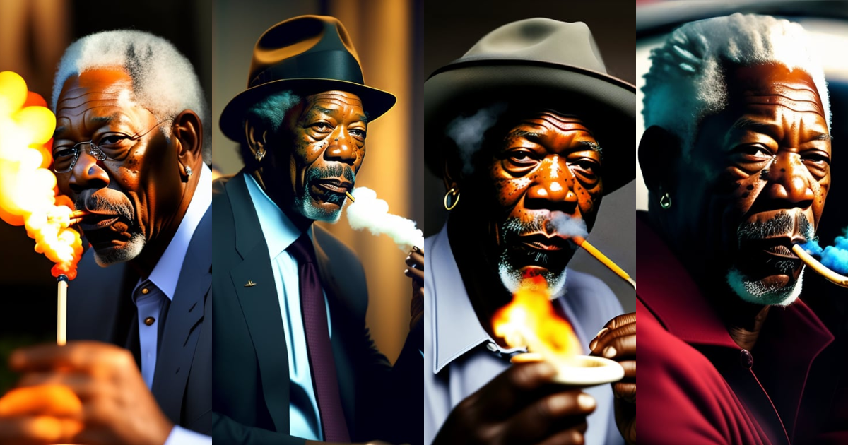 Lexica - Morgan Freeman smoking a joint