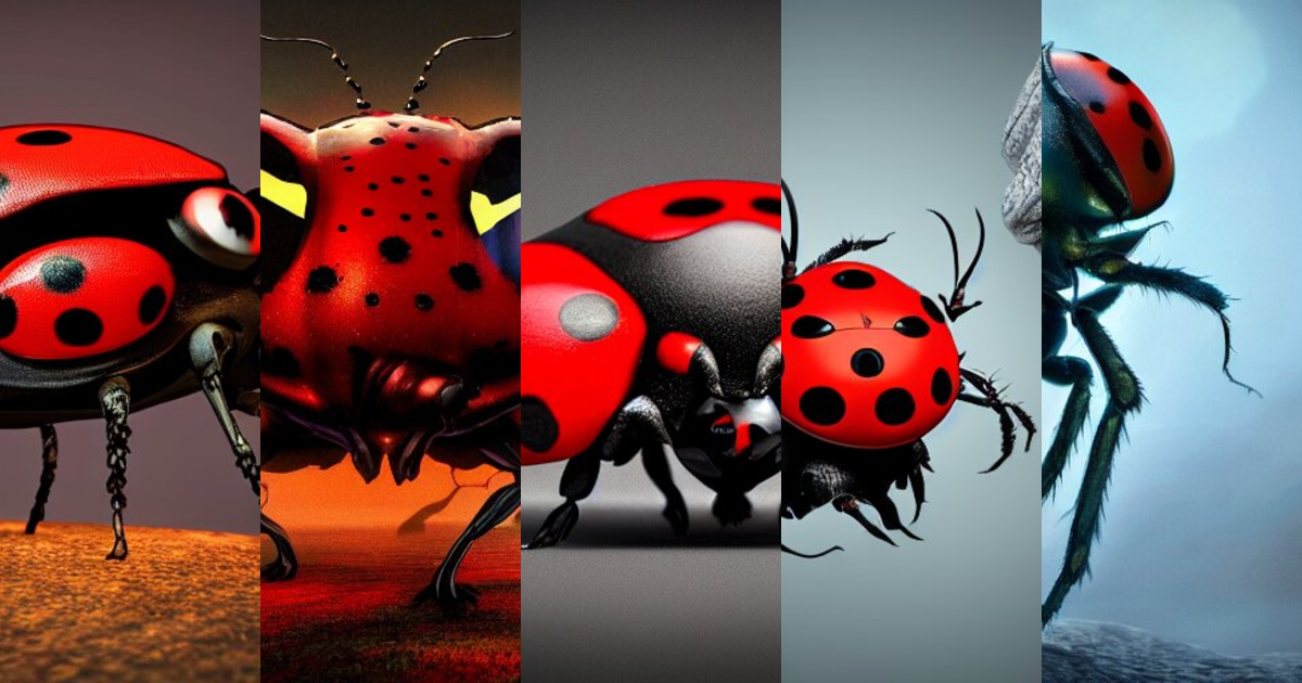 Lexica - High detail ladybug as a monster, fantasy art style, 4 k scary ...
