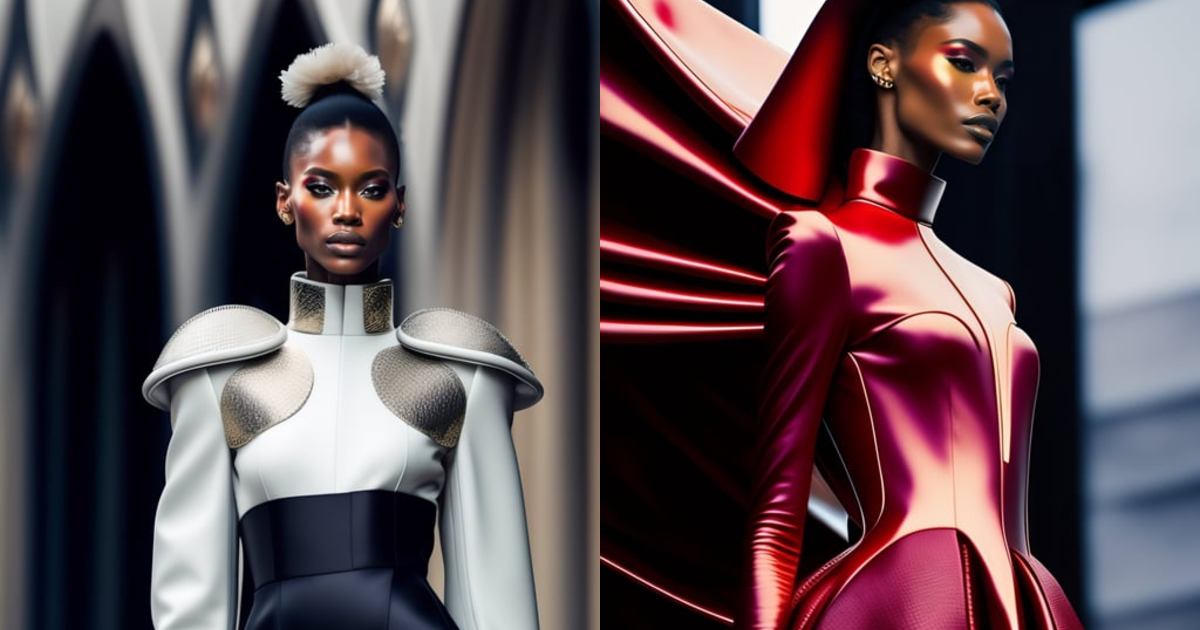 Lexica - Haute Couture Fashion Model in the style of Alexander McQueen ...