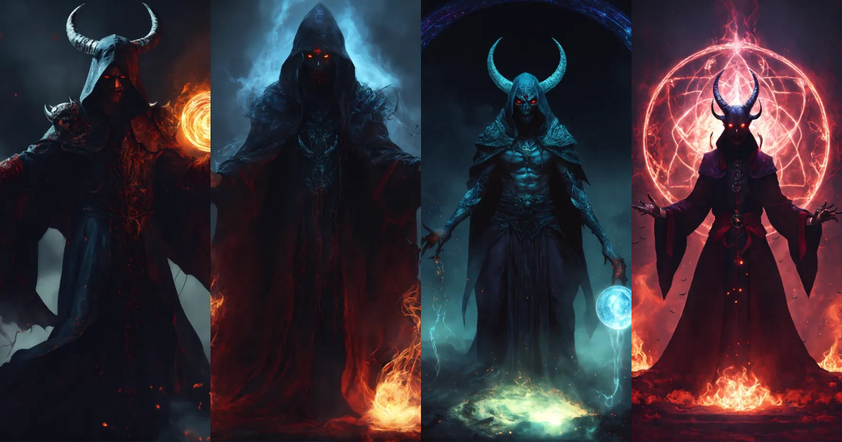 Lexica - A demon sorcerer channeling dark energy. Evil vibes. Creepy ...