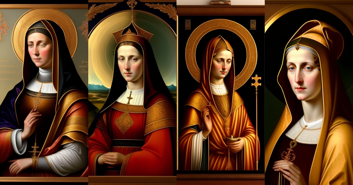 Lexica - Sad German Benedictine abbess renaissance painting 11th ...