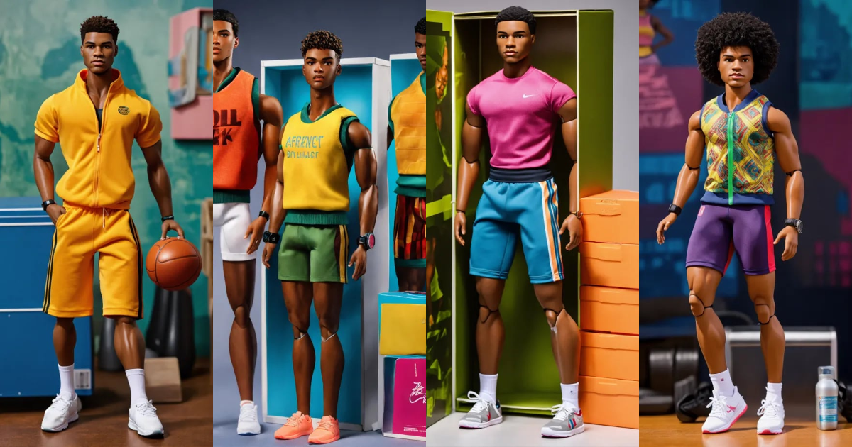 Lexica - Design an athletic African American Ken doll in workout ...