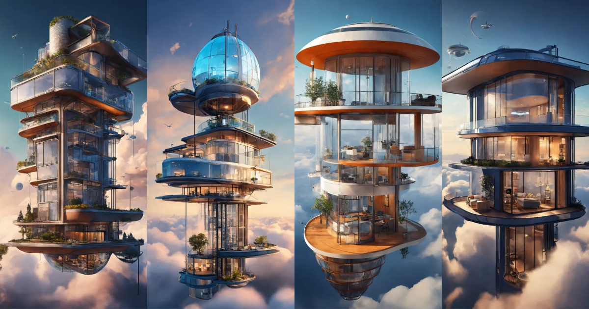 Lexica - New tiny flying apartment 2d blueprint, draw, modern ...