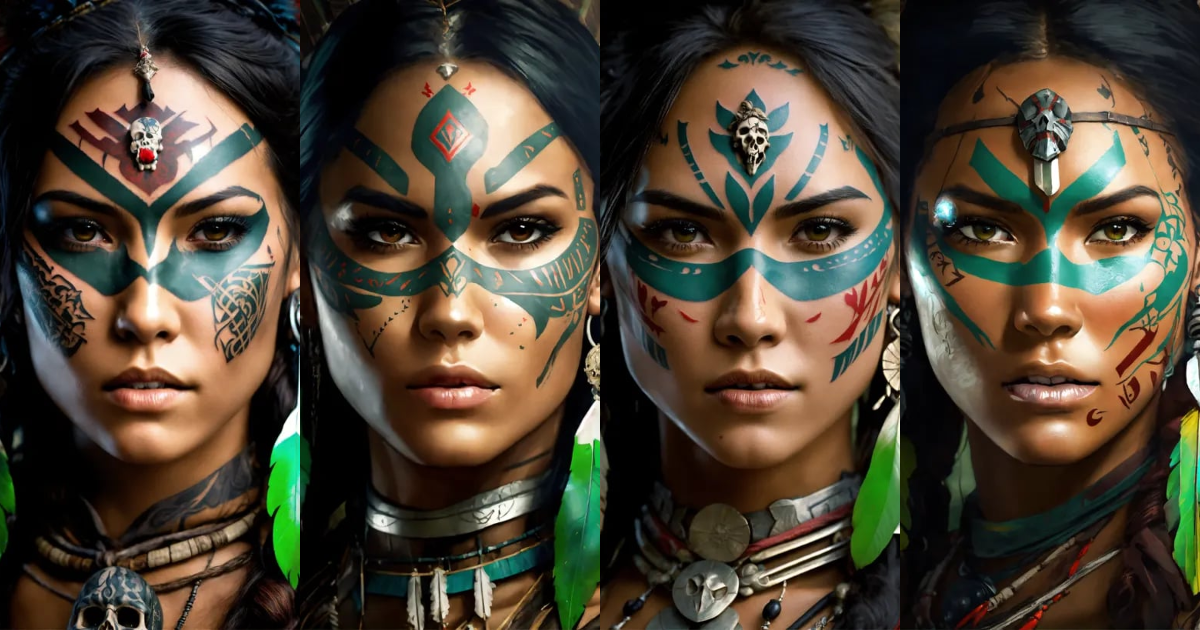 Lexica - A fierce beautiful native american warrior in an enchanted ...