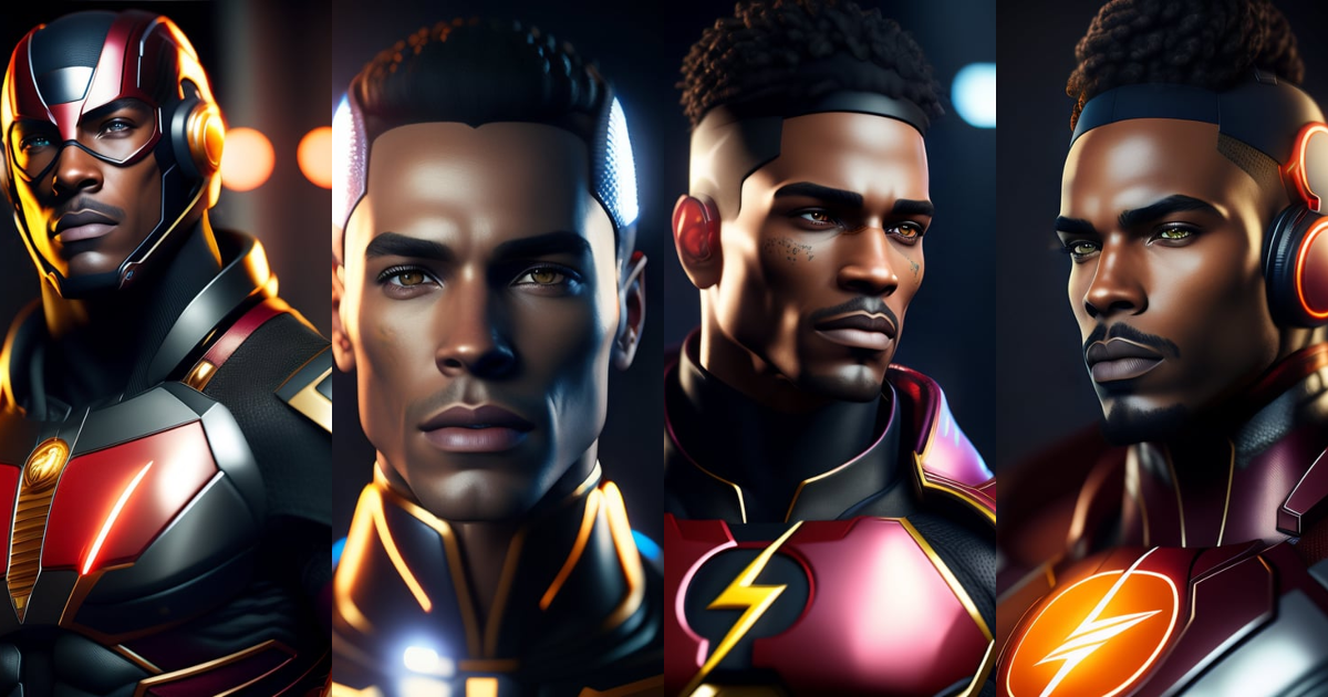 Lexica - Highly detailed potrait of Flash as an cyborg, unreal engine 5 ...