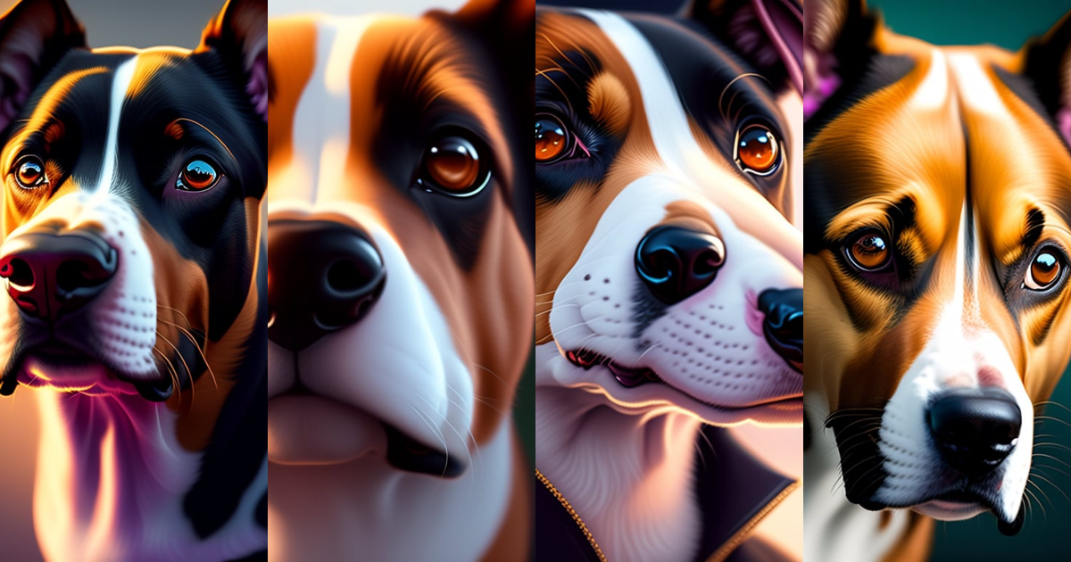 Lexica - Close-up ,a portrait of dog, art by lois van baarle and loish ...