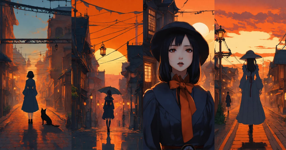 Lexica - Japanese Miyazaki Hayao style art of a gothic vampire girl ...