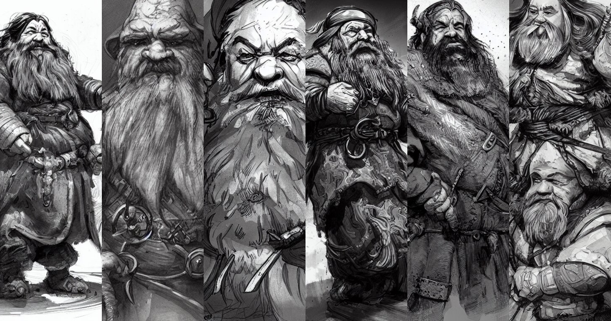 Lexica - Concept art of a dwarf by Even Amundsen, digital ink