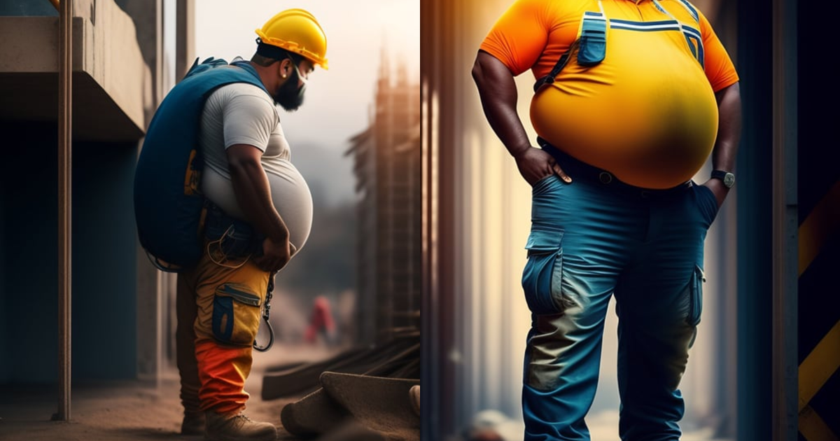 Lexica - A construction worker, with a (large belly ...