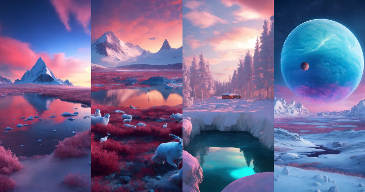 Lexica - The most trippy scene imaginable, in arctic tundra, complex ...