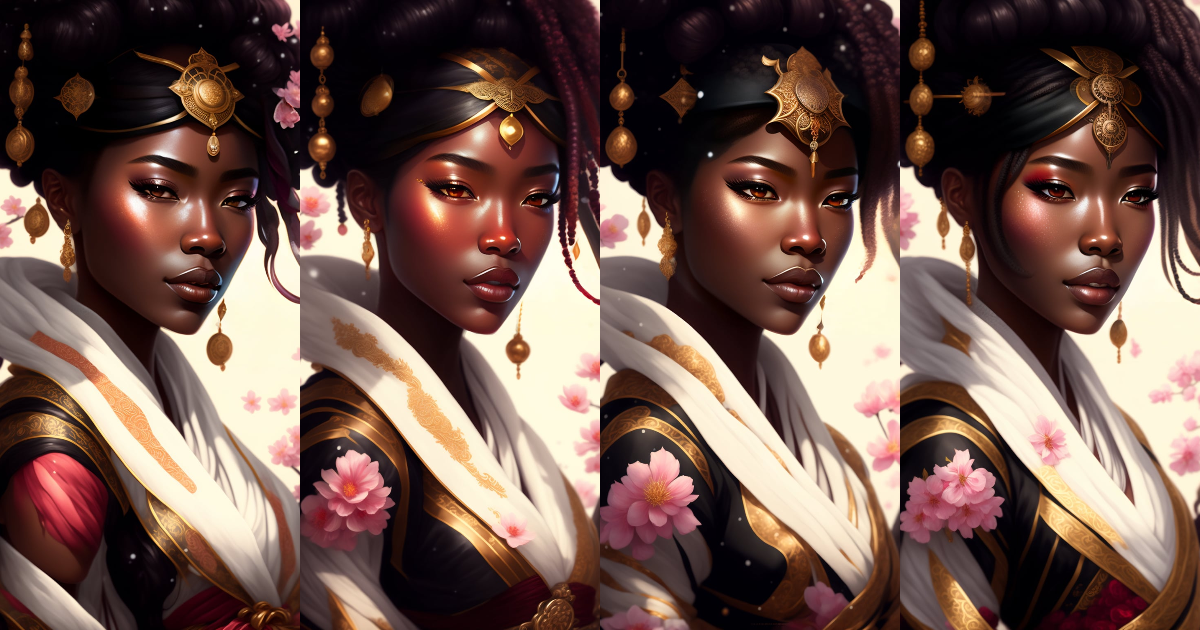Lexica - Detailed portrait of steampunk black girl samurai with tachi ...