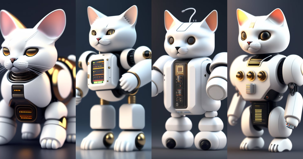 Lexica - A white chinesse cat robot made from modular synthesizers ...