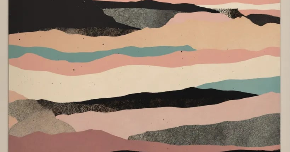 Lexica - Album cover, Fragments, riso design, texture, pastels cream black,