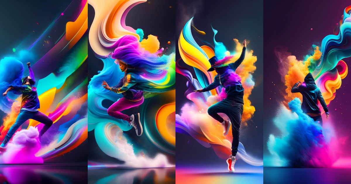 Lexica - Crazy hip hop dance 8k wallpaper, smoke colorful, fusion of ...