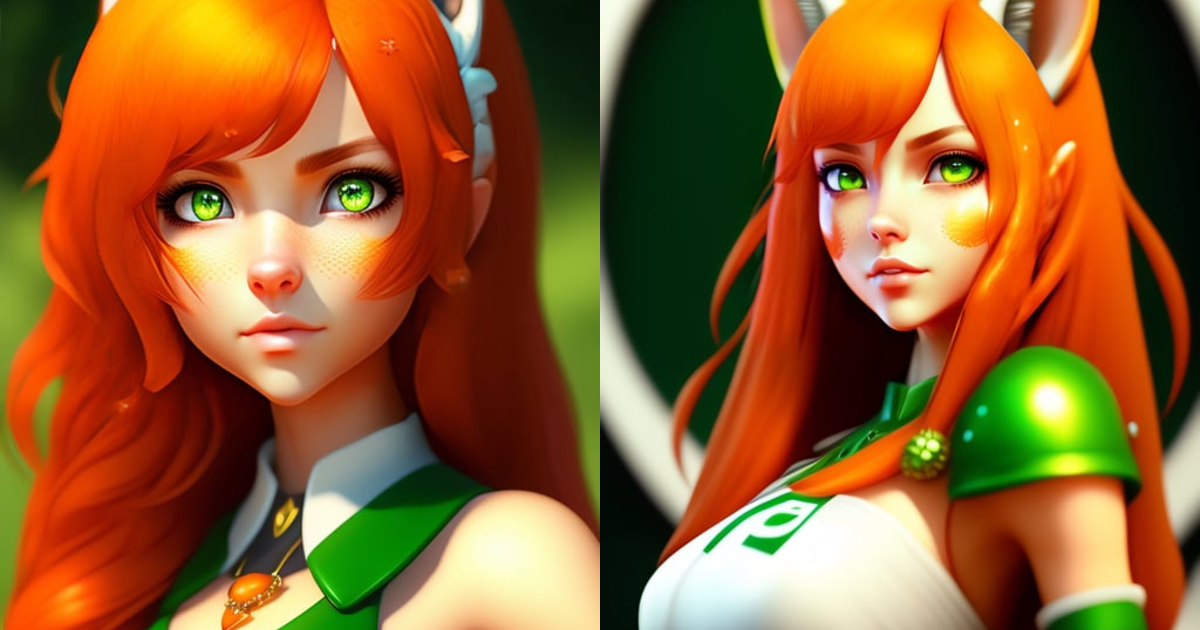 Lexica - Fox girl with orange hair, beautiful fox girl with white skin ...