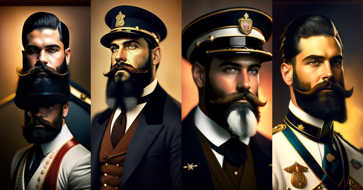 Lexica - Lovecraftian portrait of a 1920s captain with full beard ...
