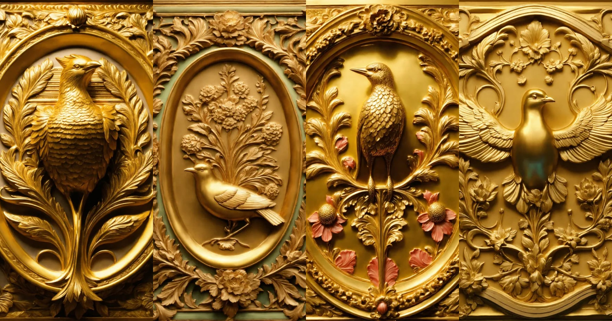 Lexica - Bird, paint-relief, plaster , Symmetry ornament, 4k, volume ...