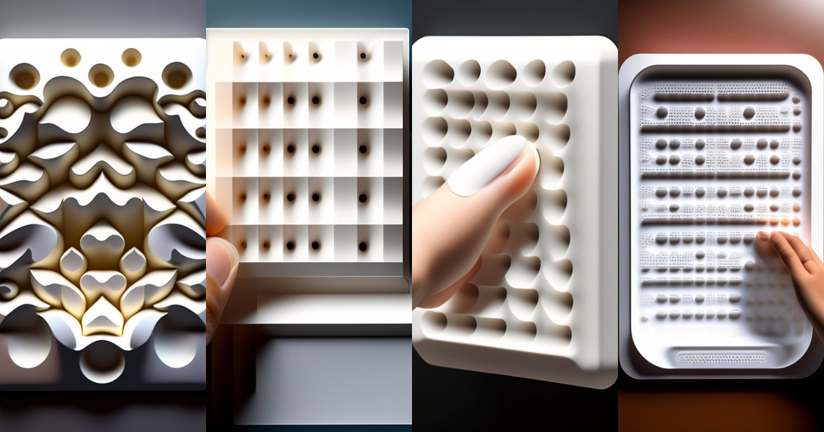 Lexica - Hands on braille papel, 3d points, white