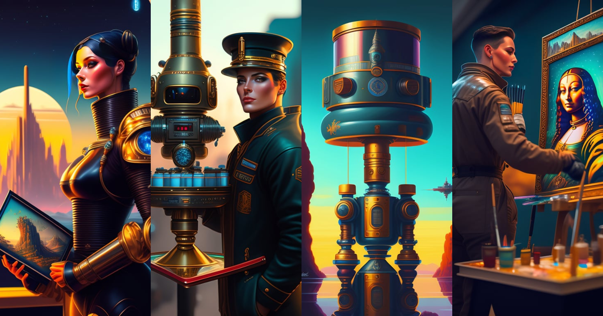 Lexica - An illustration of Bender, robot from futurama as an artist ...