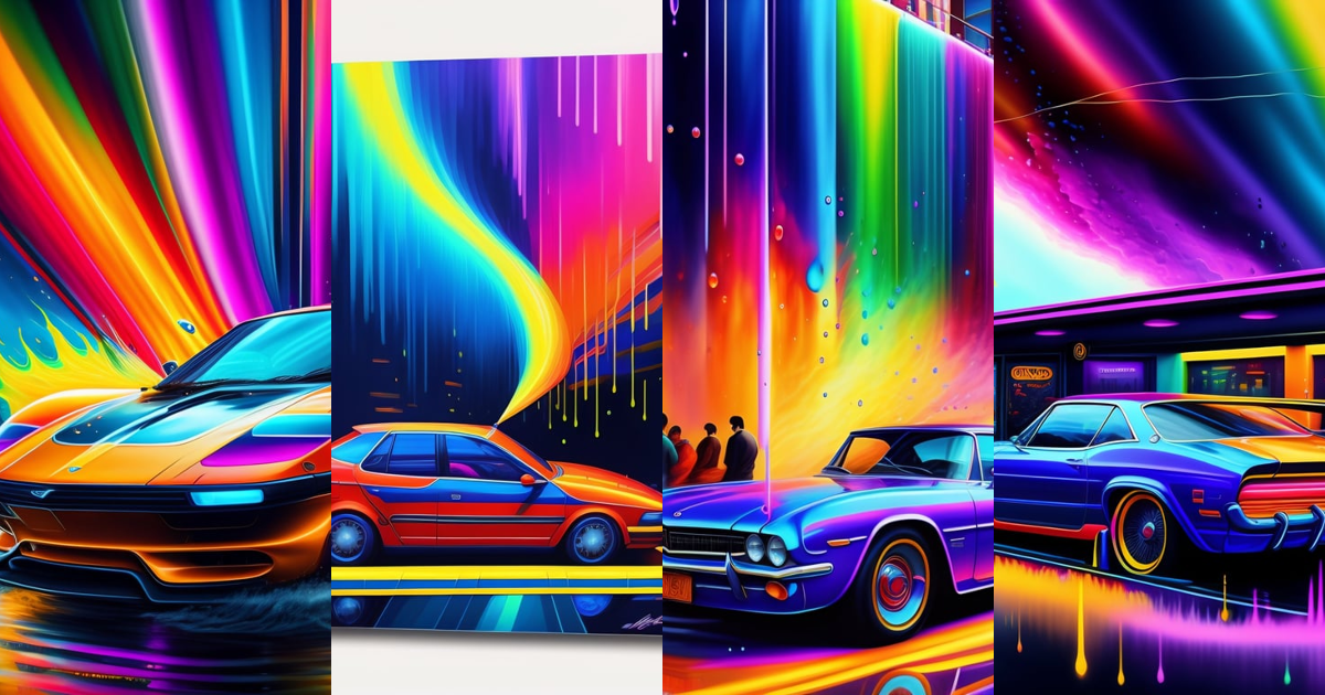 Lexica - Car wash in NYC, water splashes, pop art, party lightning ...