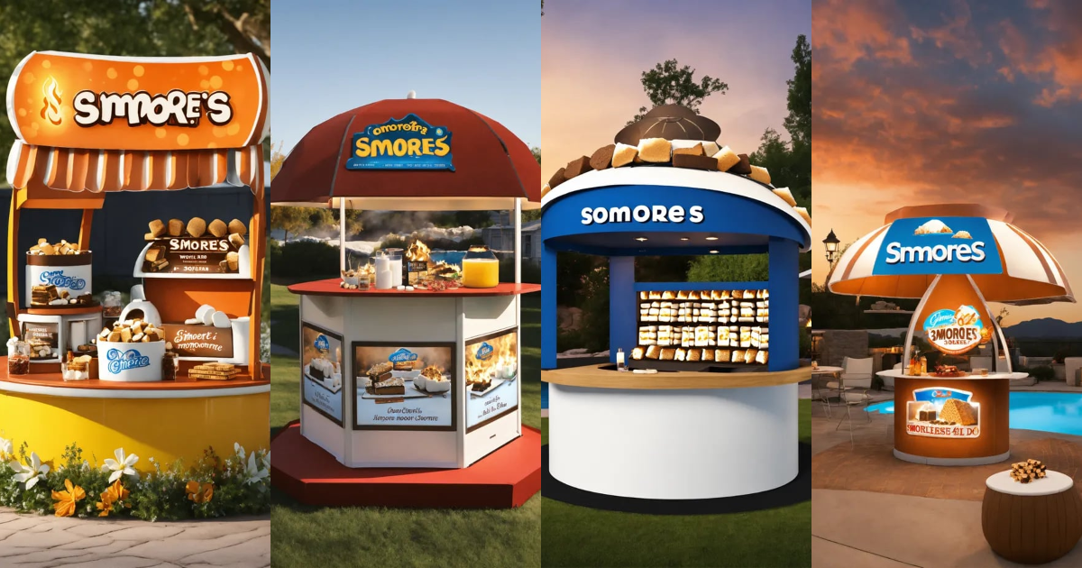 Lexica - Elegant igloo booth to sell smores outdoor 3d sign