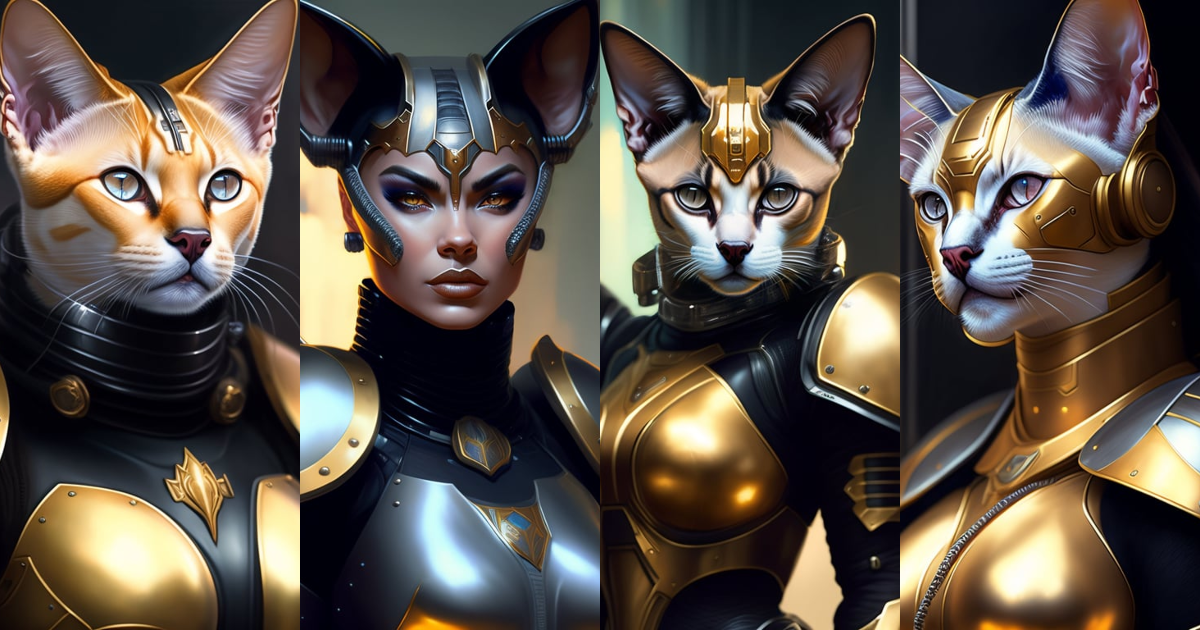 Lexica - A siamese cat as the doomslayer, realistic scifi cyberpunk ...