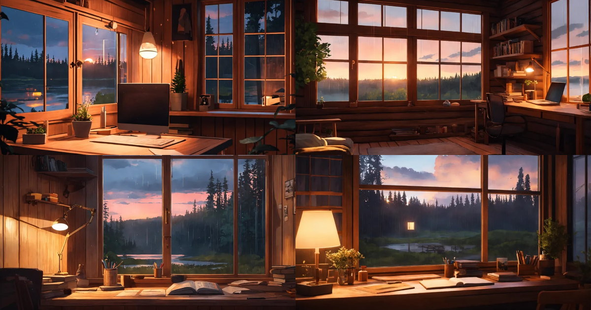 Lexica - Cozy wooden nordic cabin in finland, anime, studio ghibli ...