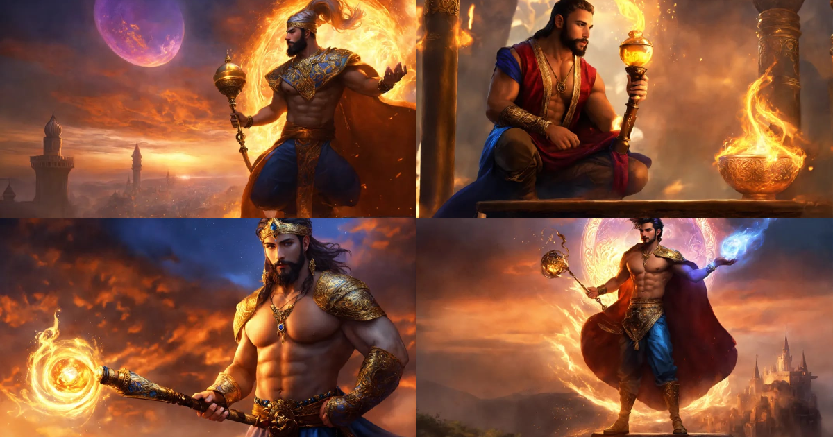 Lexica - Male magic genie, fantasy art, powerful magic, realistic ...