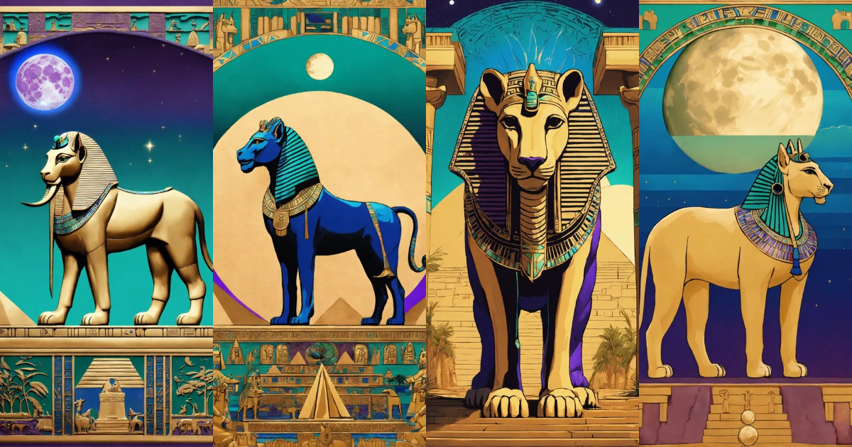 Lexica - ALL superrealism style egyptian card STYLE egyptian LAMASSU in ...