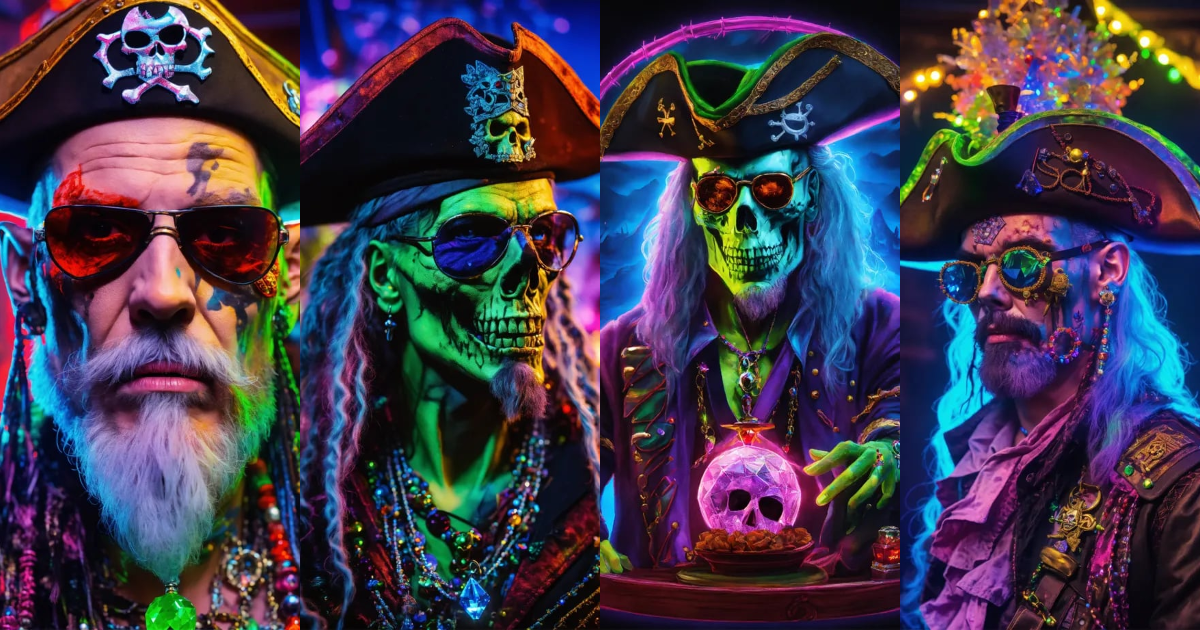 Lexica - Photorealistic crystal diamond pinhead Zombie pirate captain ...