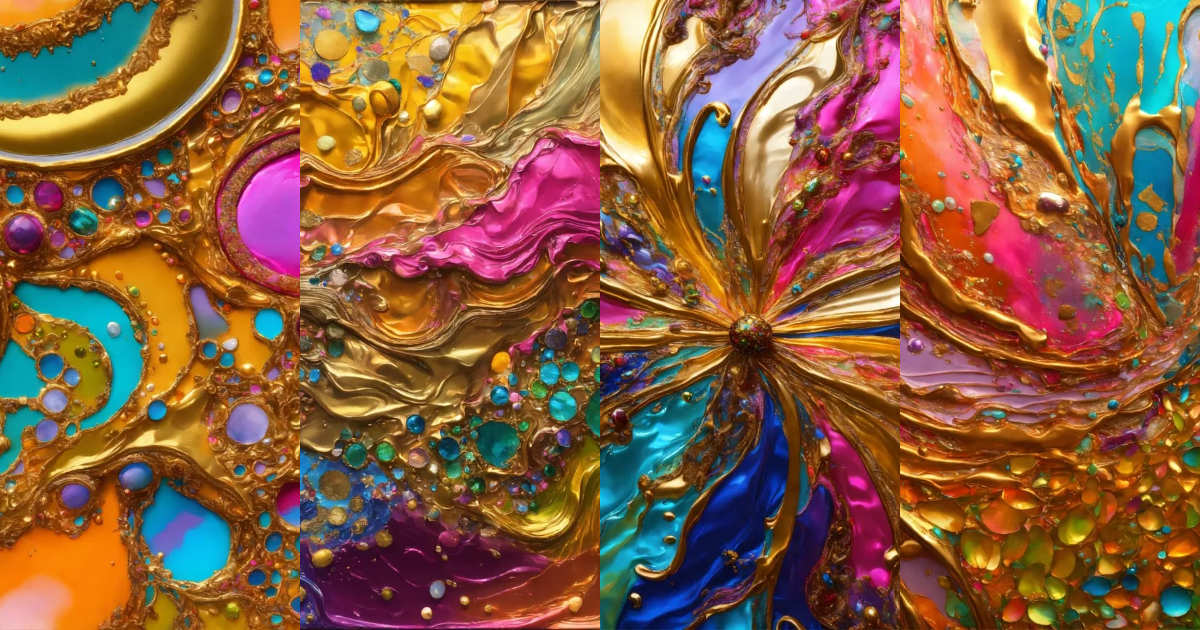 Lexica - Colorful abstract painting oil and water complex complicated ...