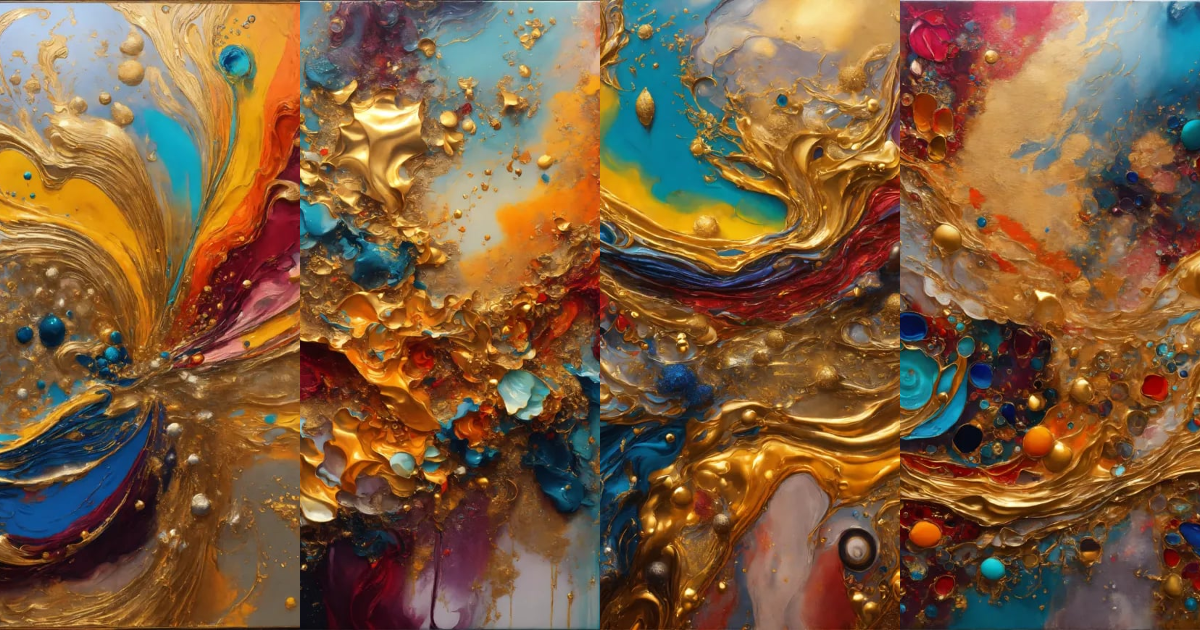 Lexica - Colorful abstract painting oil and water complex complicated ...