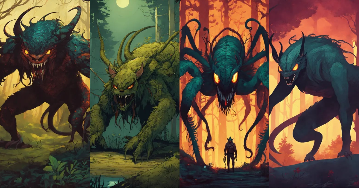 Lexica - A fantasy monster that has the body of a Spider, snake, wolf ...