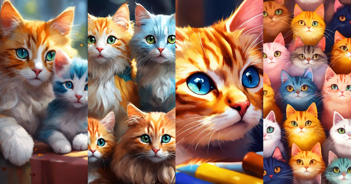Lexica - Cute Cats in a Variety of Colors, ultra-realistic, digital ...