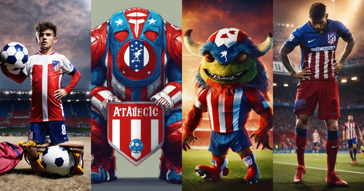 Lexica - A monster football player whit atletico de madrid equipement