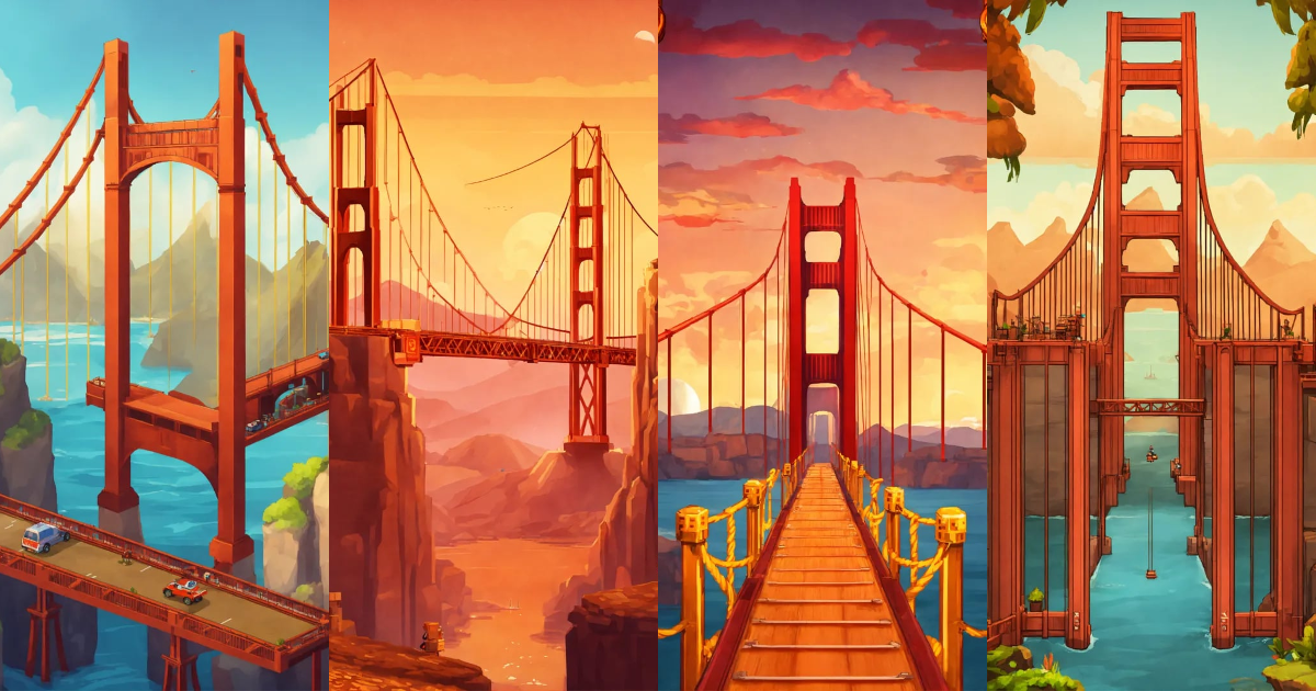 Lexica - Plataforma 2d game Golden Gate Bridge