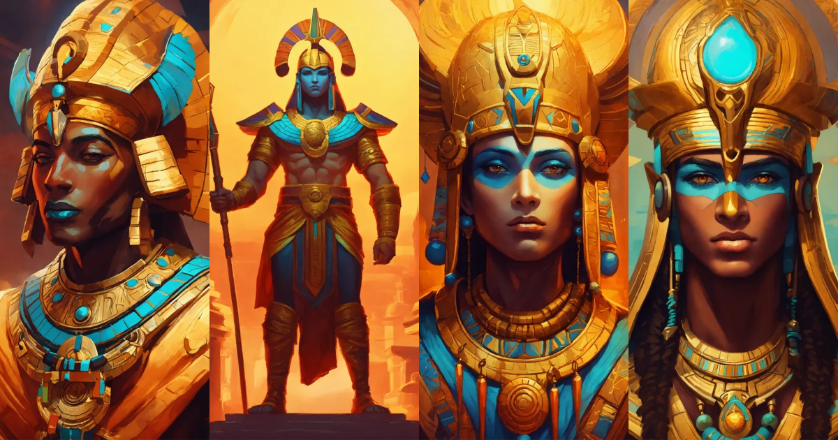 Lexica - Osiris, volumetric cartoon oil paint, 2D illustration style ...