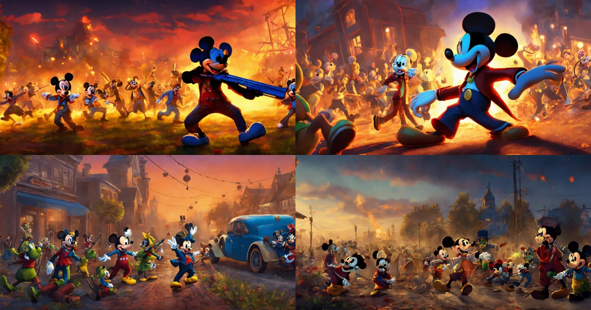 Lexica - Zombies vs Mickey Mouse, 8k