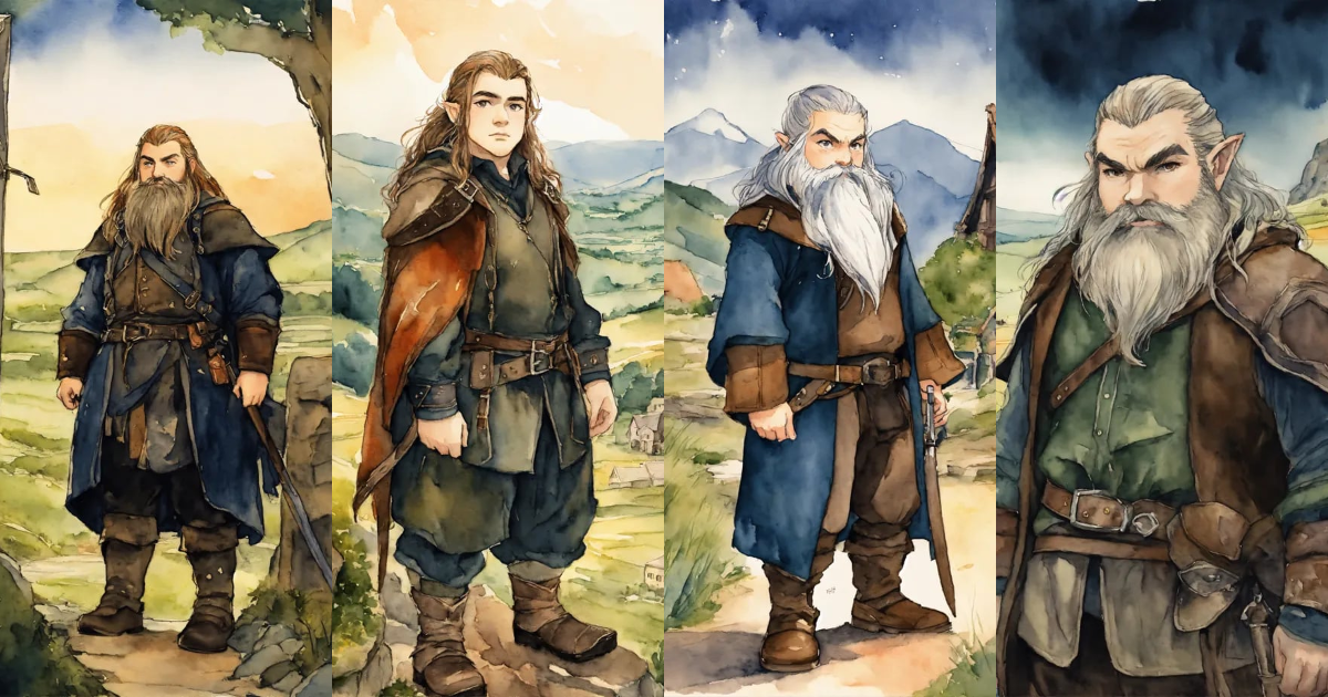 Lexica - A young Dwarf Gimli from LOTR with dark clothes in vagabond ...