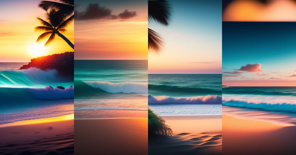 Lexica - Dynamic ocean view on a beach, cinema, sharp focus, intricate ...