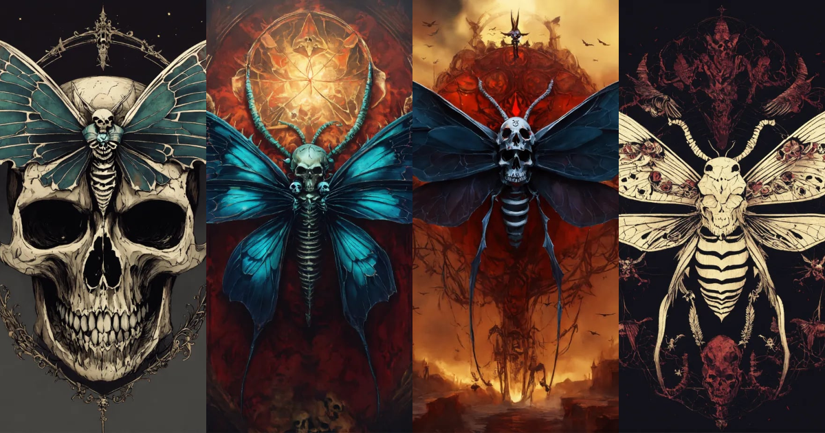 Lexica - Death moth, evil, darkness, skull, skeletal