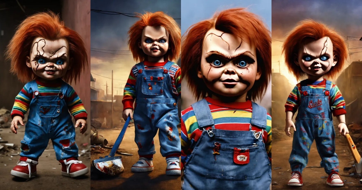 Lexica - Chucky child, realistic, slum background