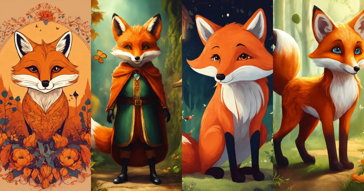 Lexica - The concept of the fox character. In the style of children's ...