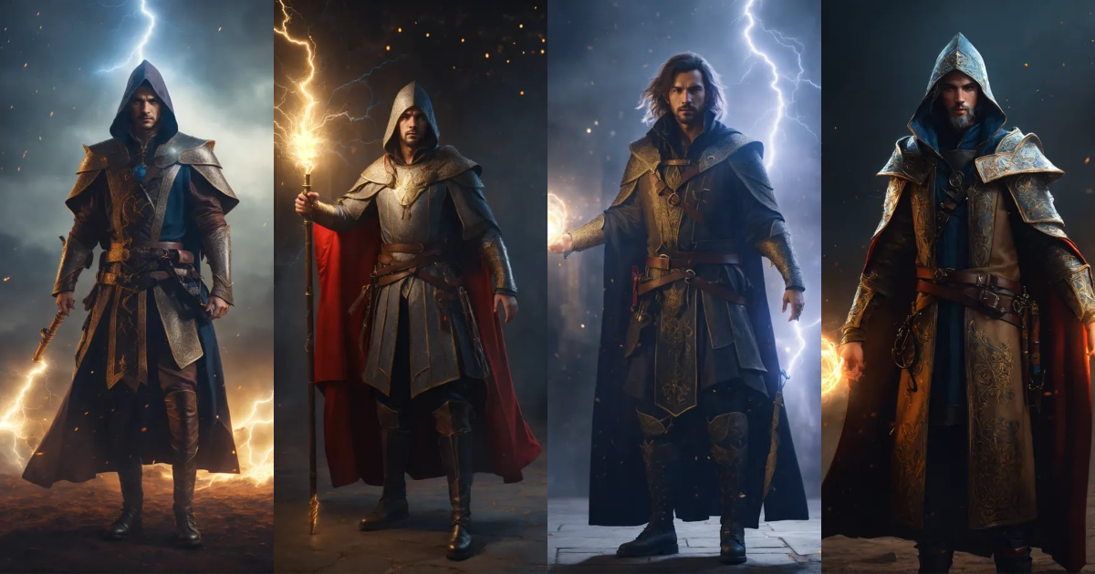 Lexica - A realistic full body portrait of a medival warlock with ...